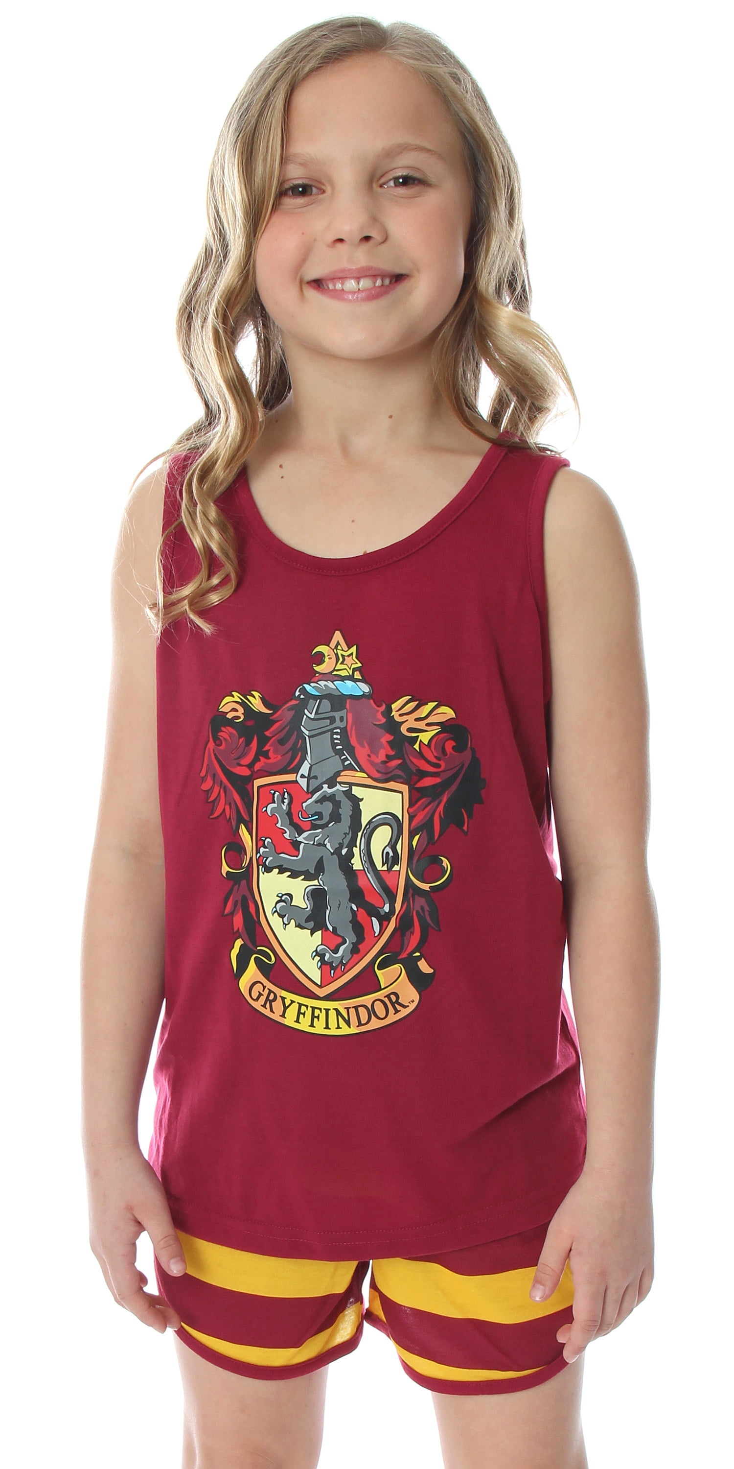 Harry Potter Girls' Hogwarts House Crest 2 PC Tank Top Shorts Pajama ...