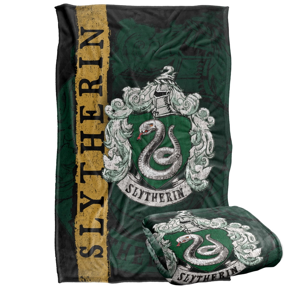 Harry Potter Blanket, 36"x58" Harry Potter House Crest Slytherin Silky ...