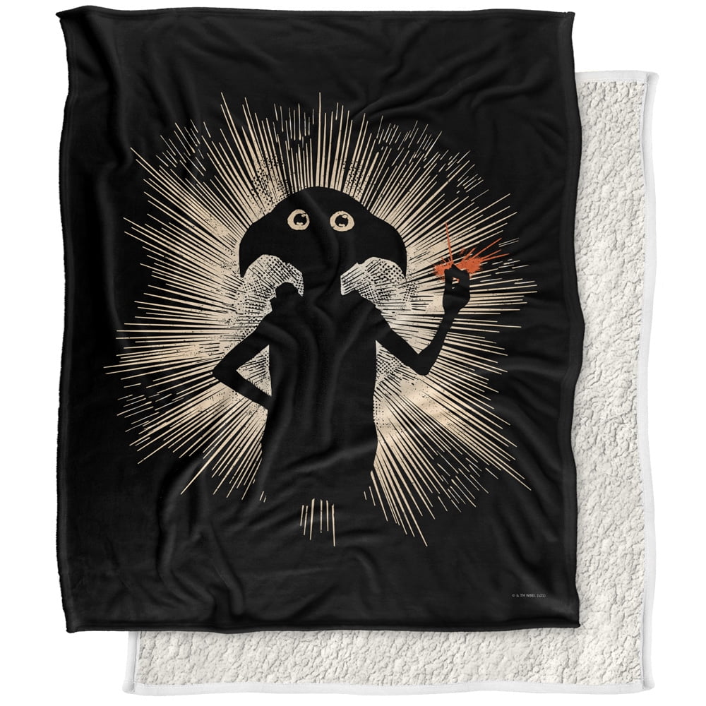 Harry Potter Blanket, 50"x60", Dobby Snapping Silky Touch Sherpa Back ...