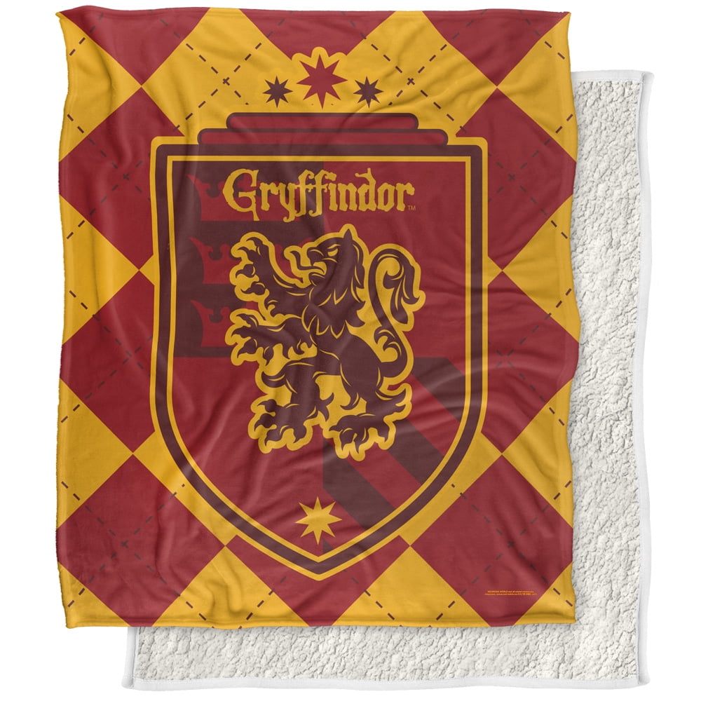 Harry Potter Blanket, 50"x60", Gryffindor Plaid Sigil Silky Touch ...