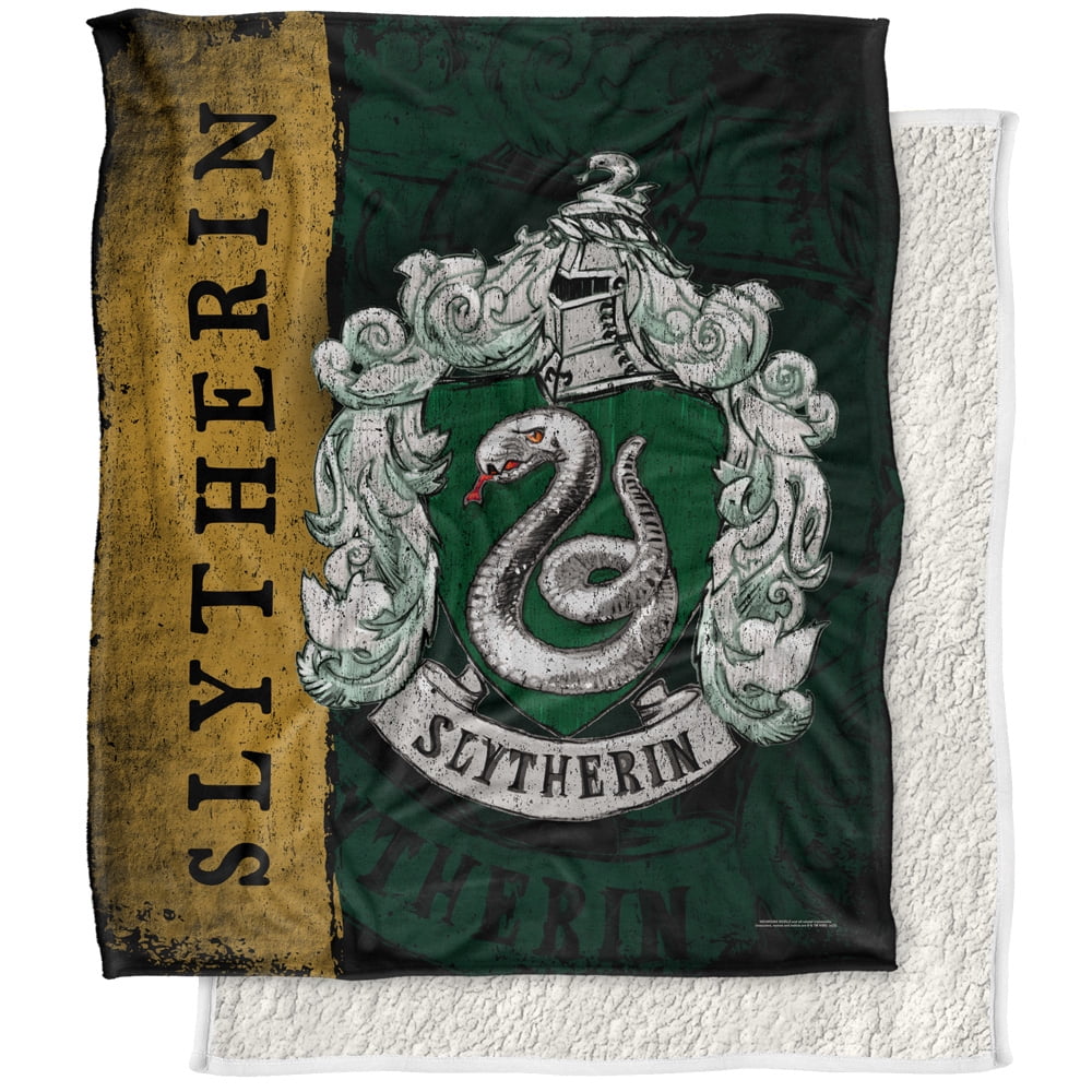 Harry Potter Blanket, 50"x60" Harry Potter House Crest Slytherin Silky ...