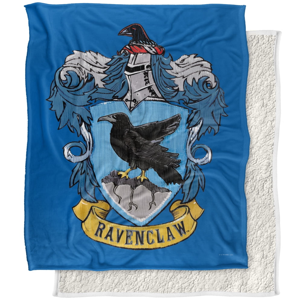 Harry Potter Blanket, 50"x60", Ravenclaw Rough Crest Silky Touch Sherpa ...