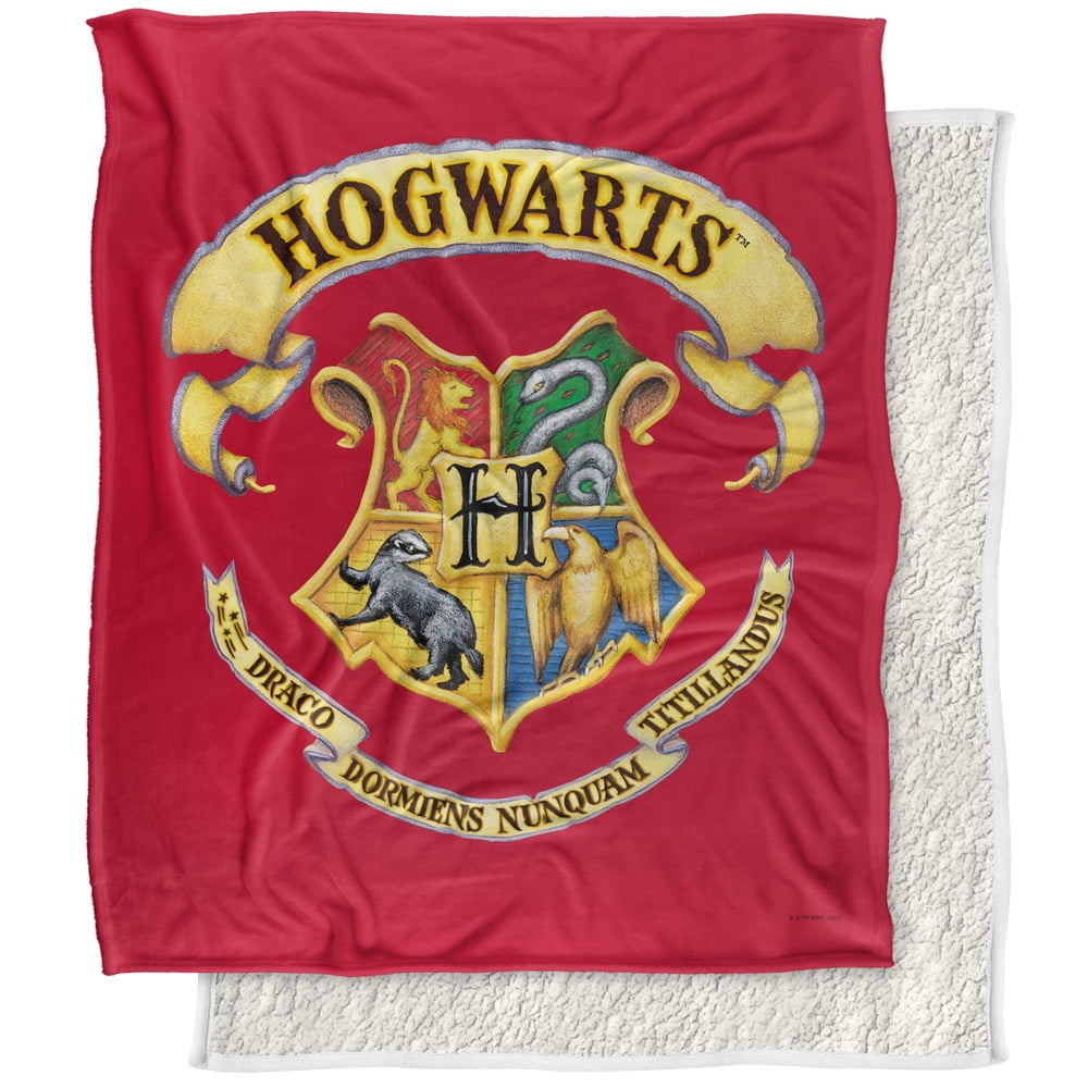 Harry Potter Blanket, 50"x60", Rendered Hogwarts Crest Silky Touch ...