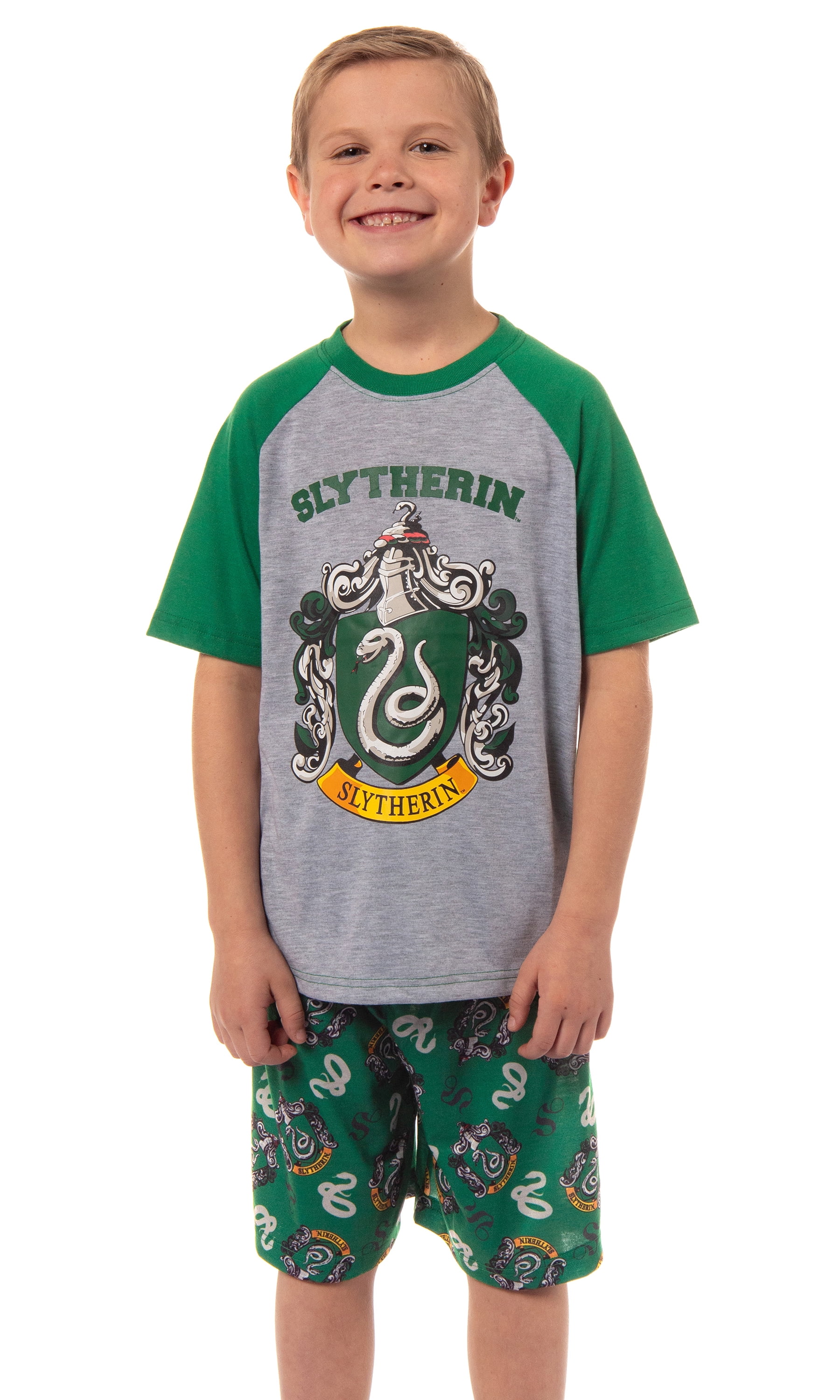 Harry Potter Boys' Hogwarts Houses 2 Piece Pajama Set Raglan Shirt ...