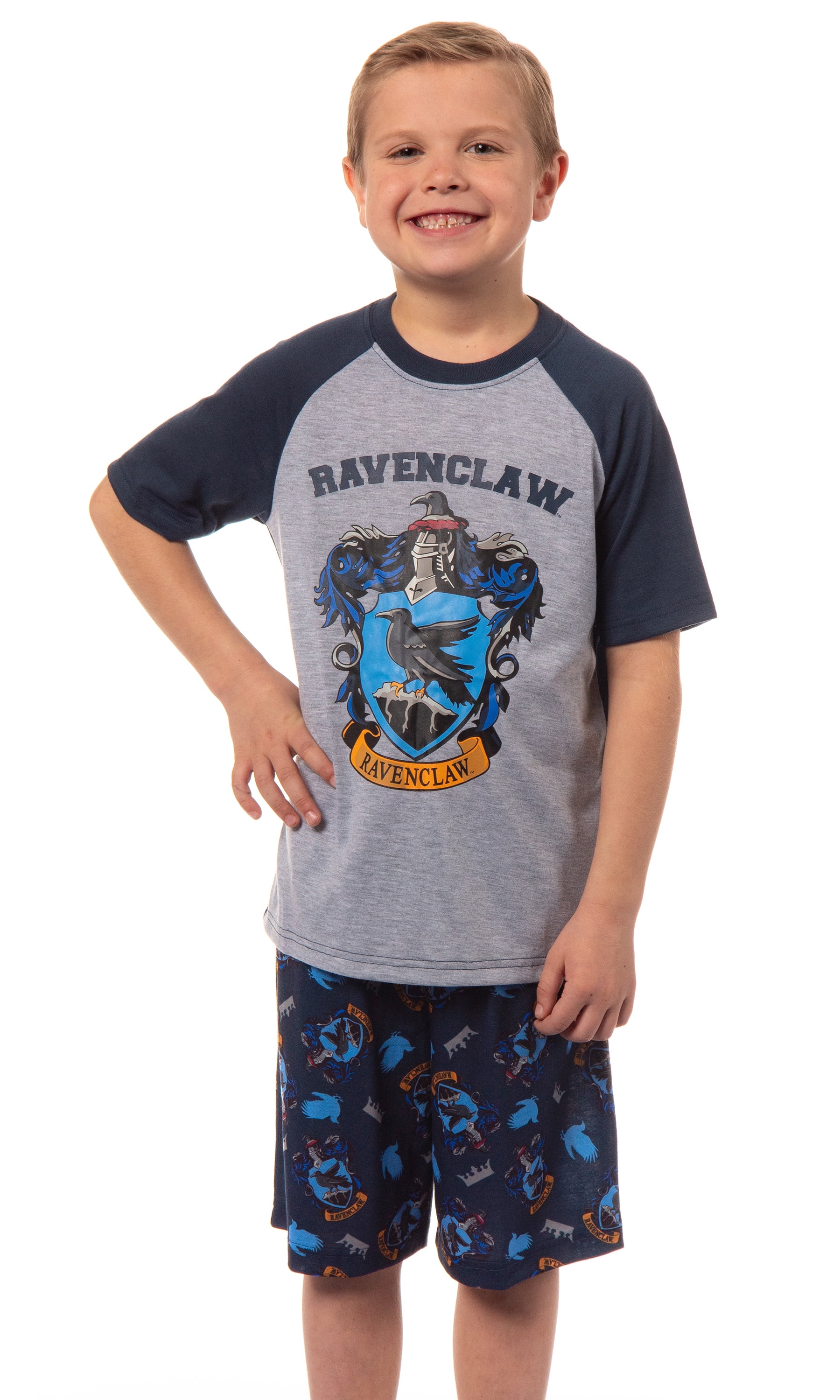 Harry Potter Boys' Hogwarts Houses 2 Piece Pajama Set Raglan Shirt ...