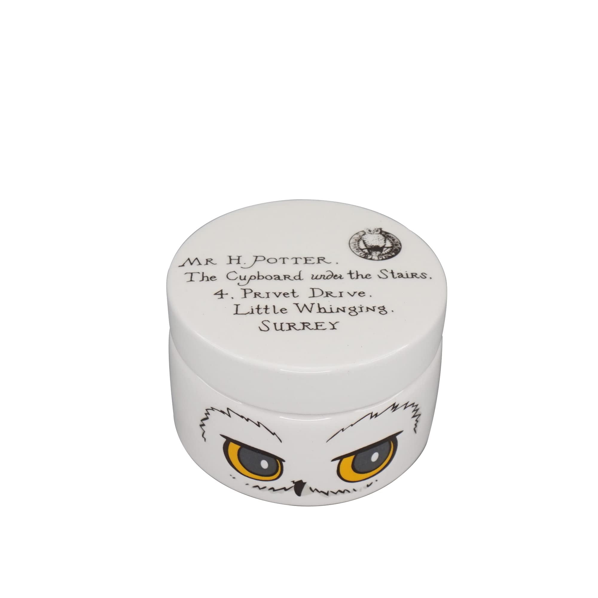 Harry Potter Ceramic Trinket Box Round - Hedwig - Trinket Box With Lid ...