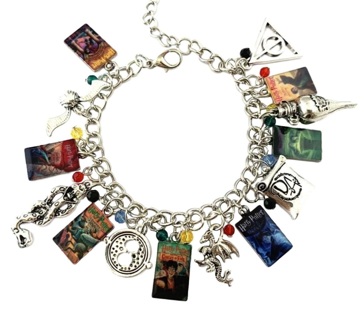Harry Potter Charm Bracelet with Book Cover Charms - Walmart.com