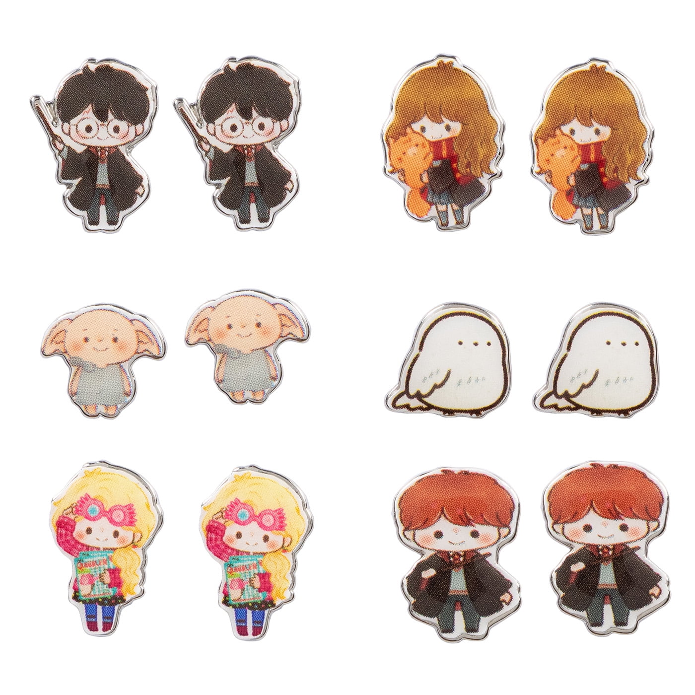Harry Potter Chibi Character 6 Pack Stud Earrings Set - Officially ...