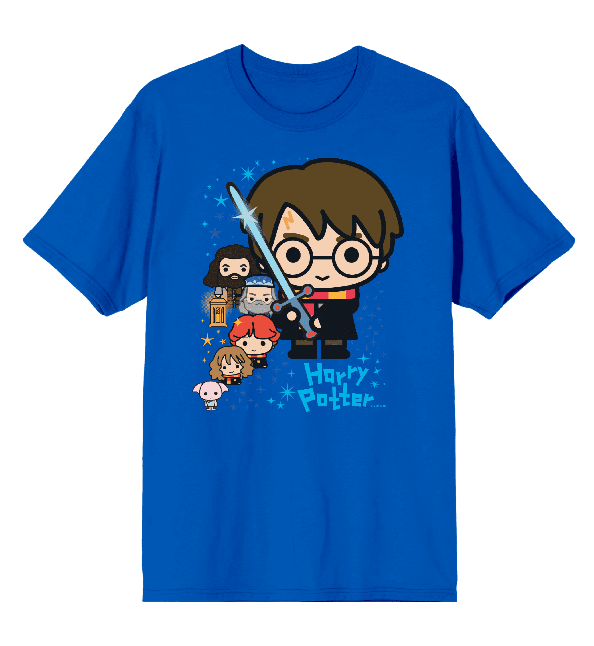 Harry Potter Chibi Characters & Glowing Sword Crew Neck Short Sleeve ...