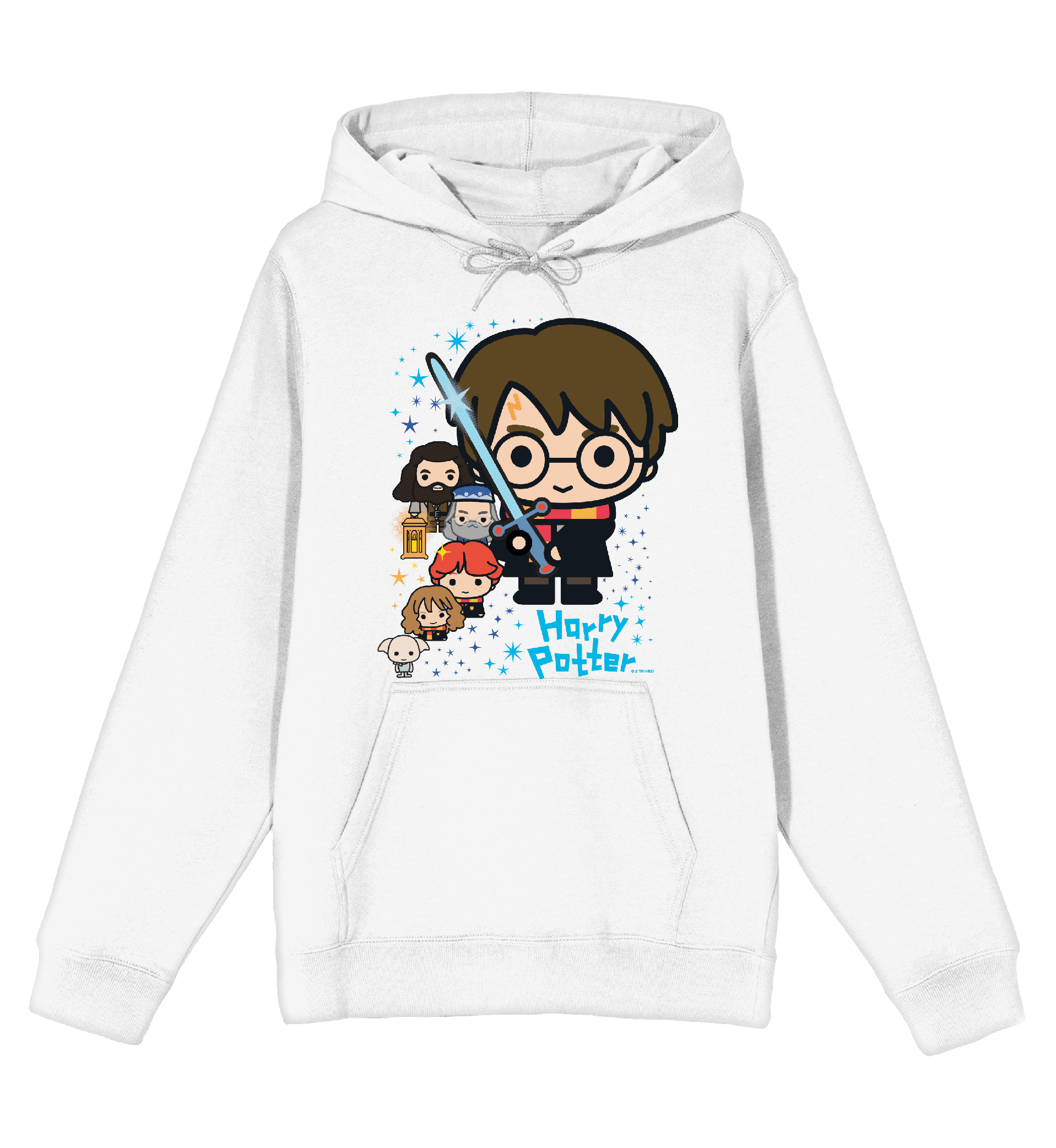 Harry Potter Chibi Characters & Glowing Sword Long Sleeve Adult Hooded ...