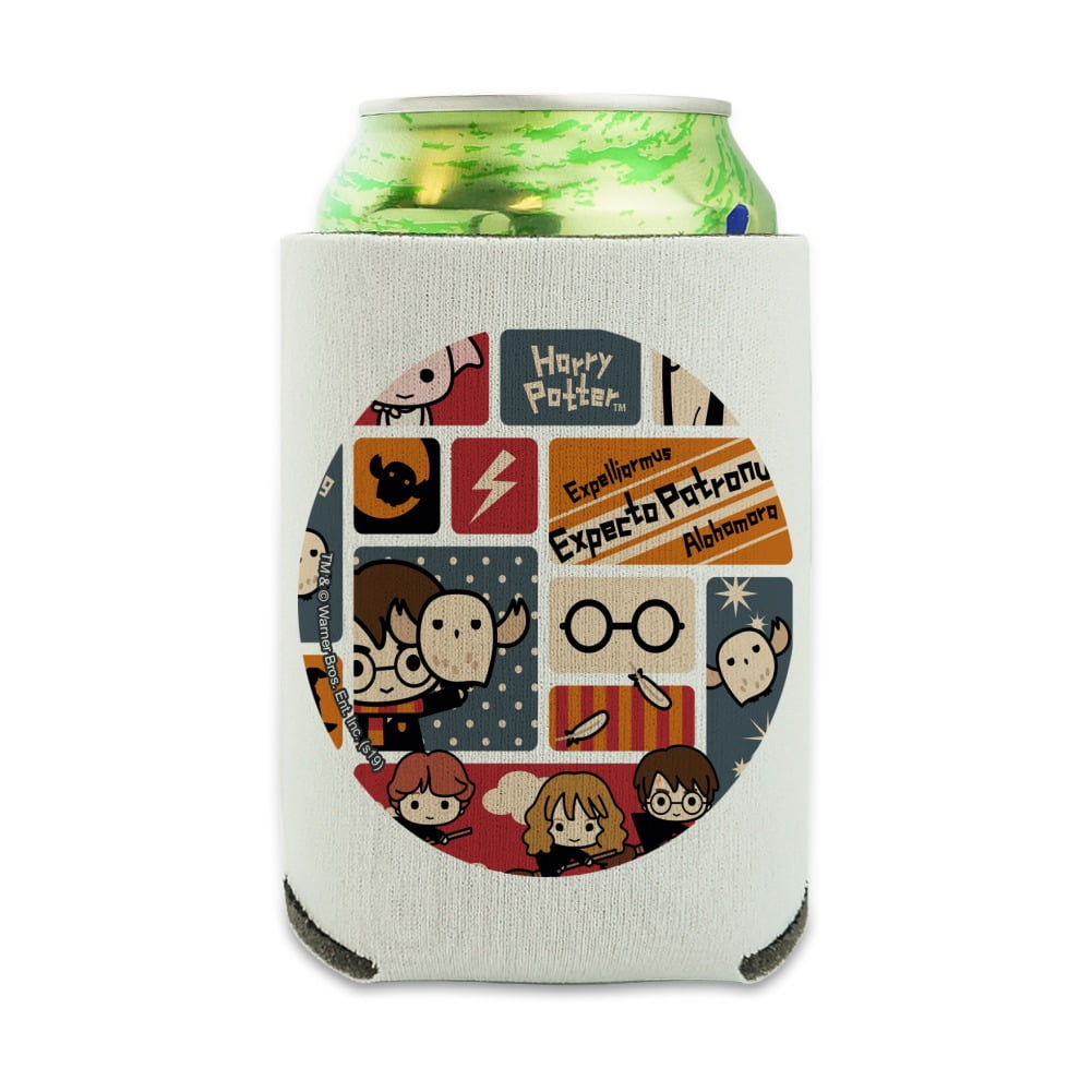Harry Potter Cute Chibi Pattern Can Cooler - Drink Sleeve Hugger ...