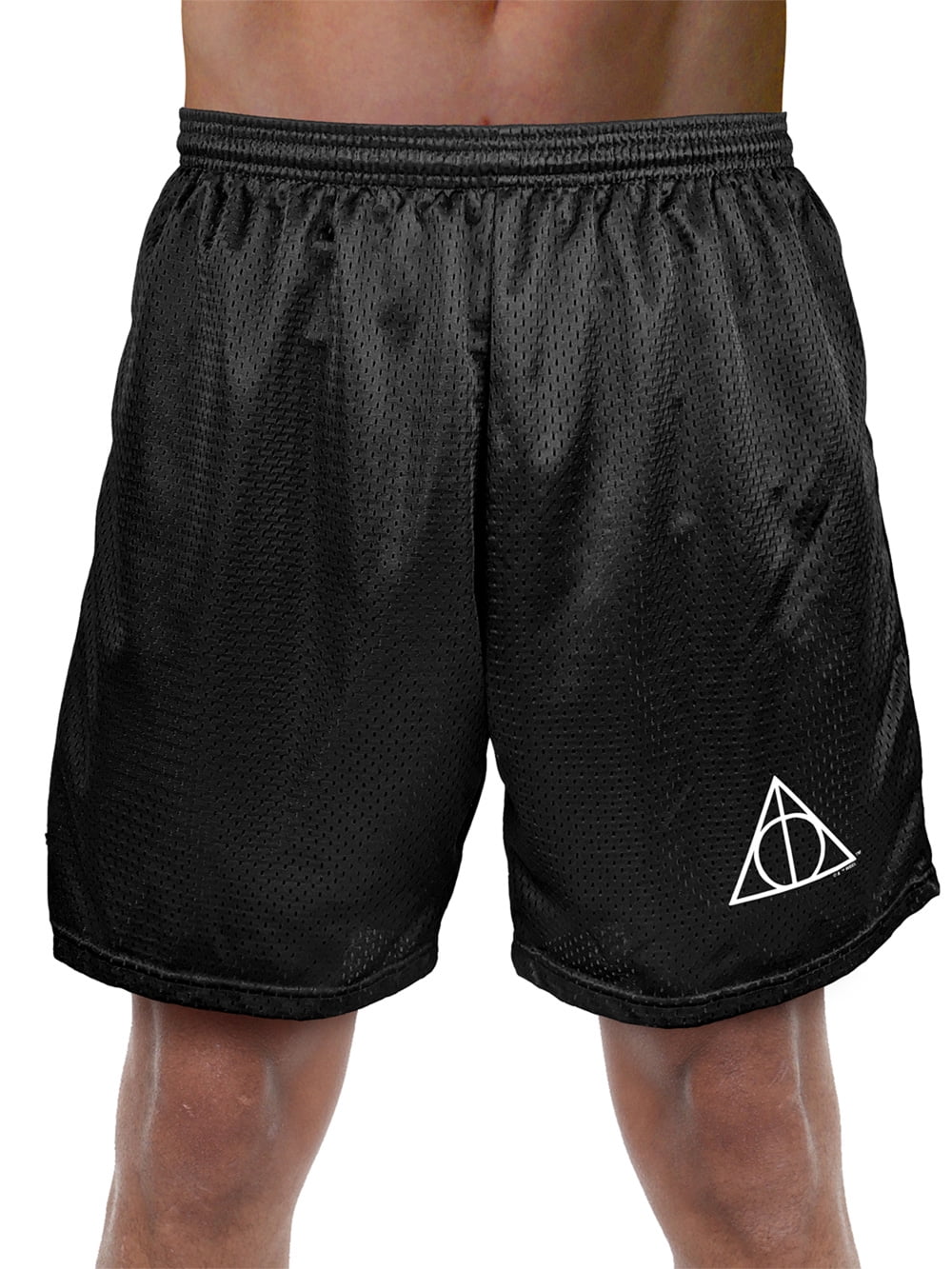 Harry Potter Deathly Hallows Symbol Mens Lined Mesh Shorts, Black ...