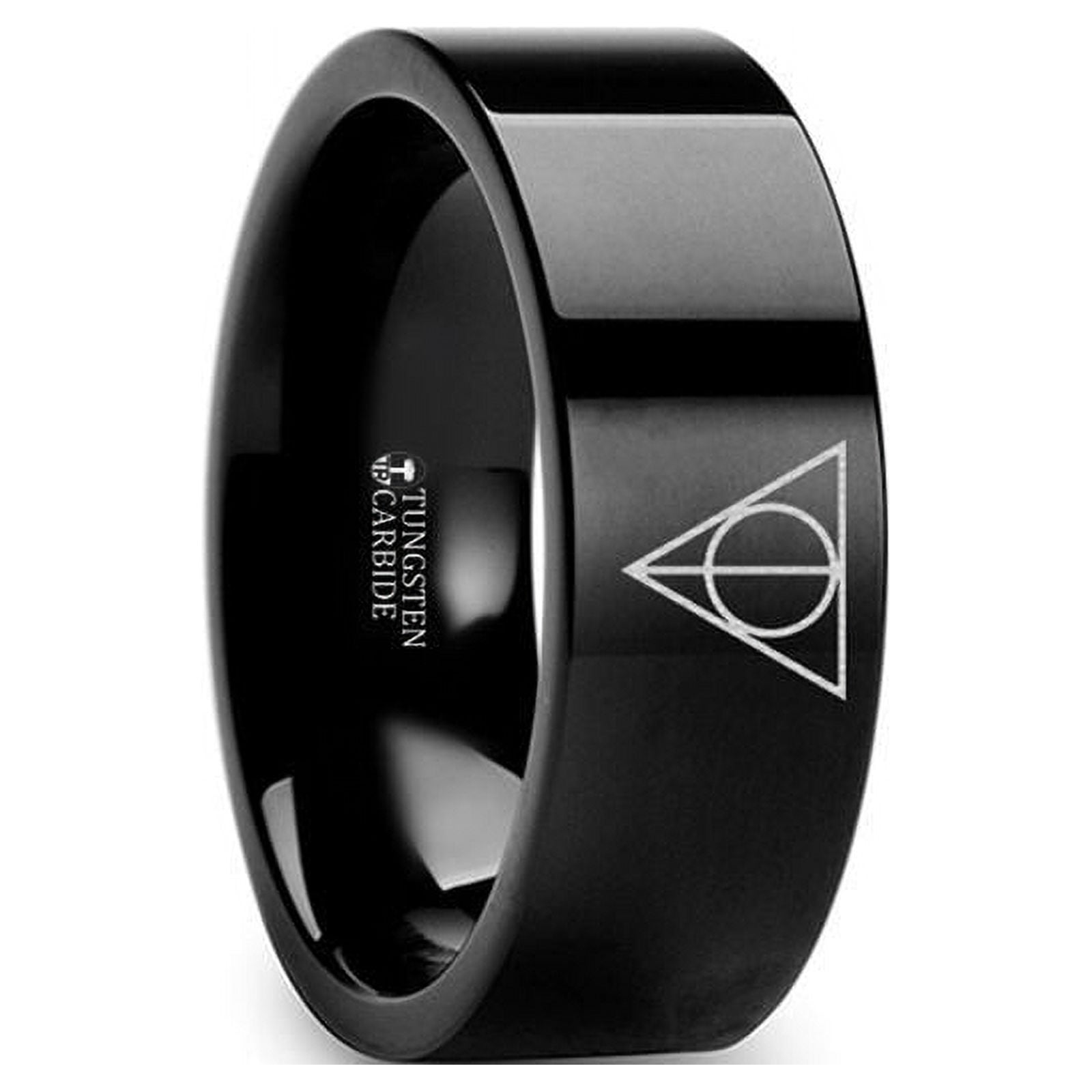 Harry Potter Deathly Hallows Symbol Super Hero Movie Black Tungsten ...