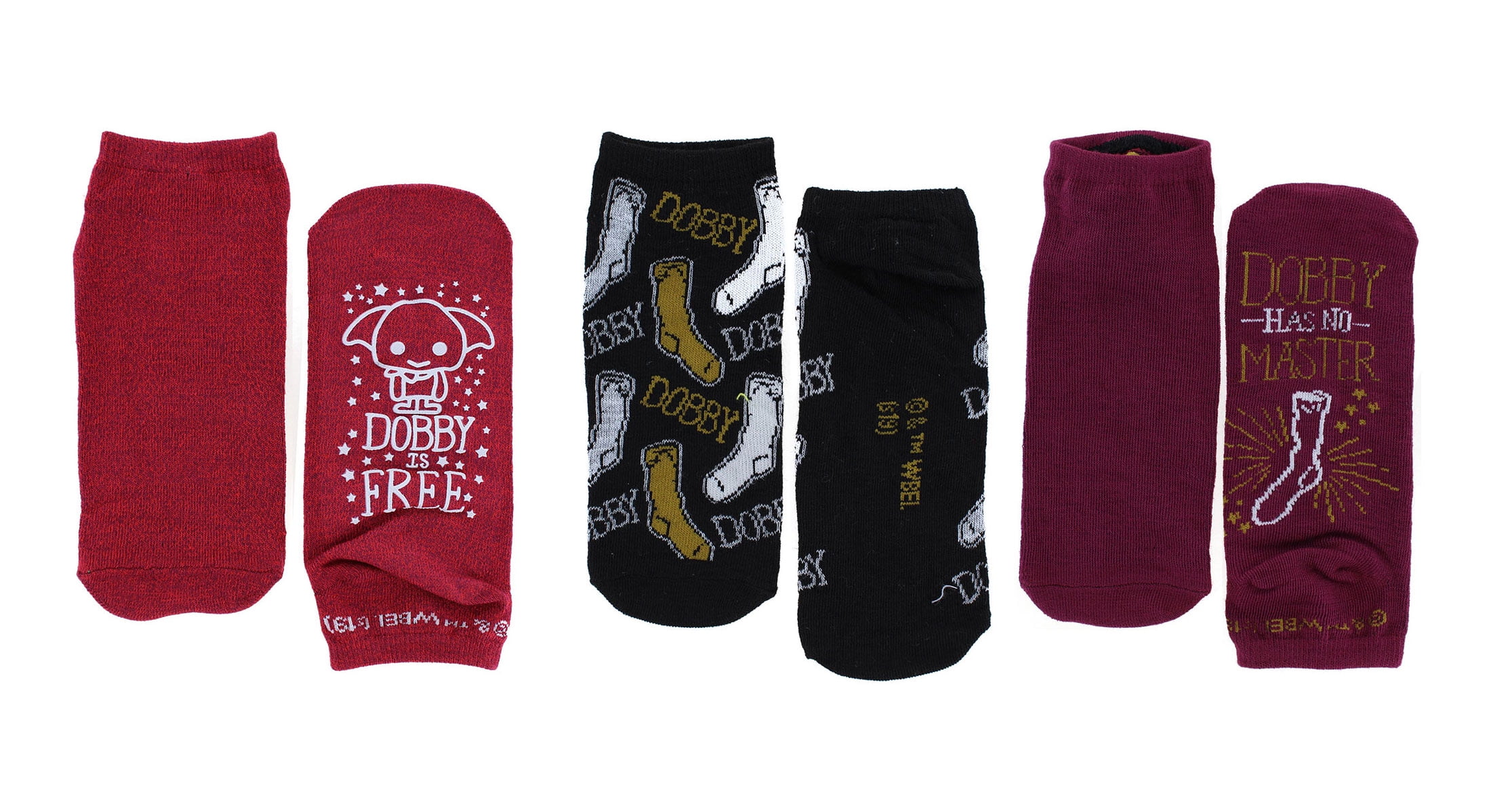 Harry Potter Dobby is Free Juniors/Womens Ankle Cut Socks 3-Pack, Shoe ...