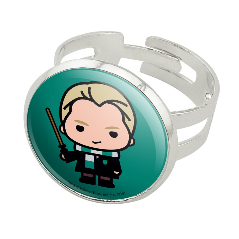 Harry Potter Draco Cute Chibi Character Silver Plated Adjustable ...