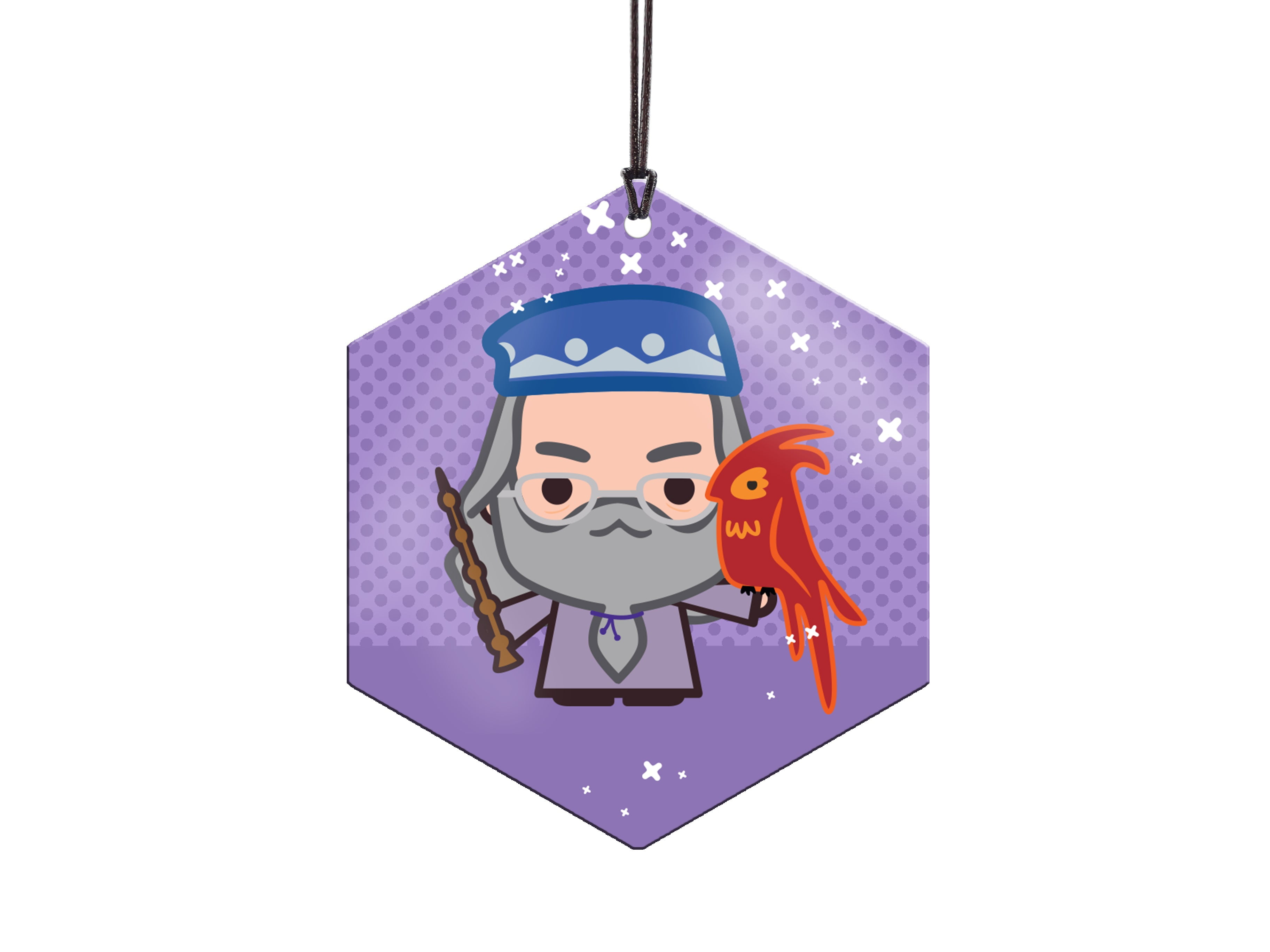 Harry Potter (Dumbledore and Fawkes - Chibi Cartoon) Hanging Metal ...