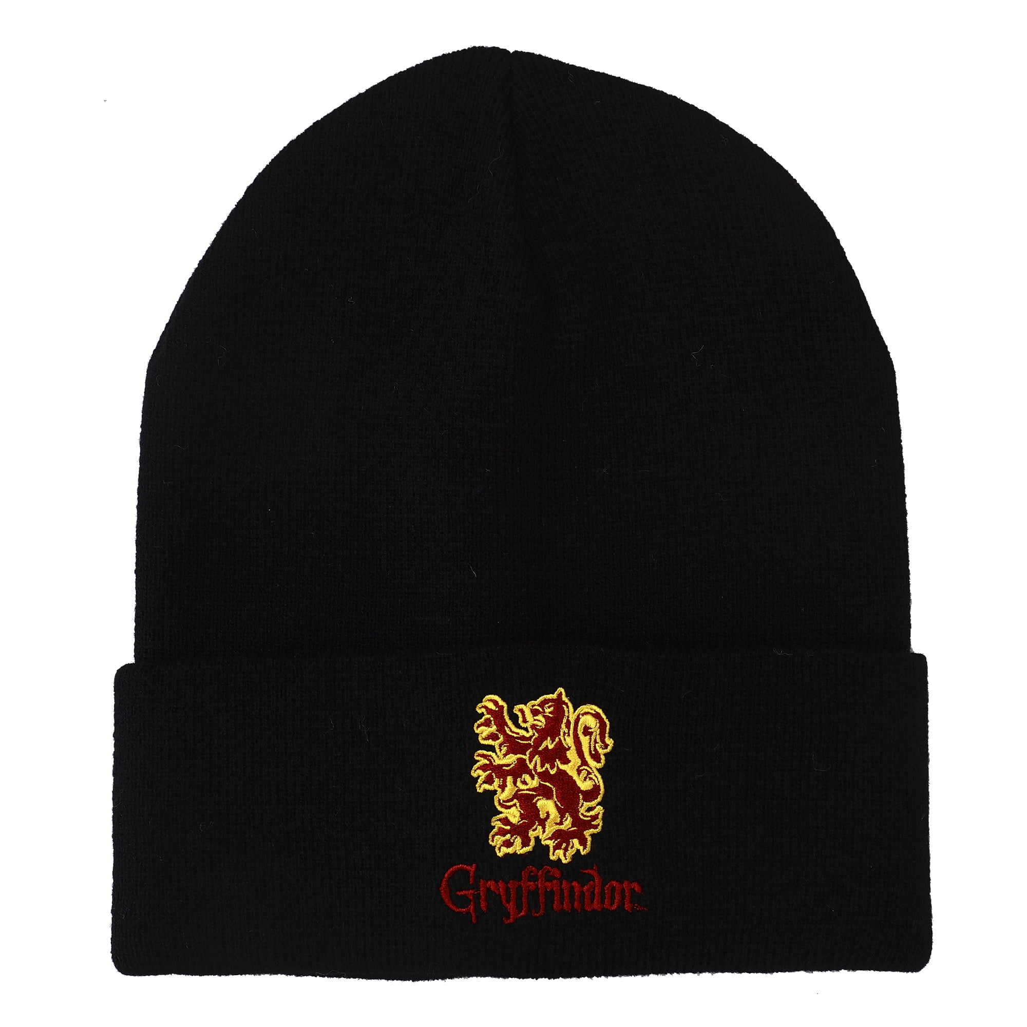 Harry Potter Embroidered Logo Gryffindor Lion Black Cuffed Beanie hat ...