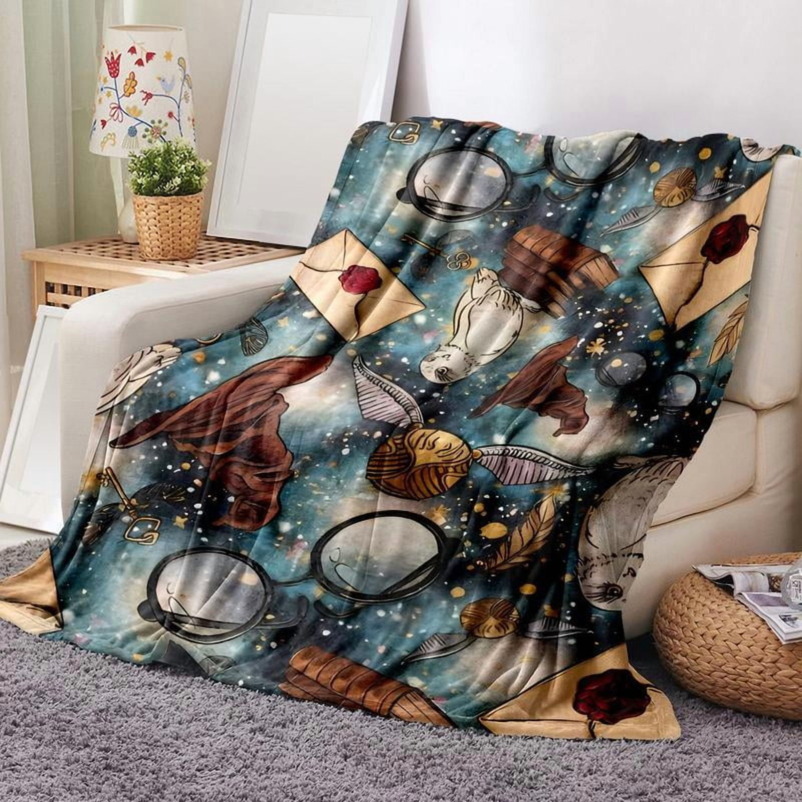 Harry Potter Flannel Throw Blanket, Halloween Soft Warm Nap Blanket ...
