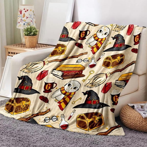 Harry Potter Flannel Throw Blanket, Halloween Soft Warm Nap Blanket ...