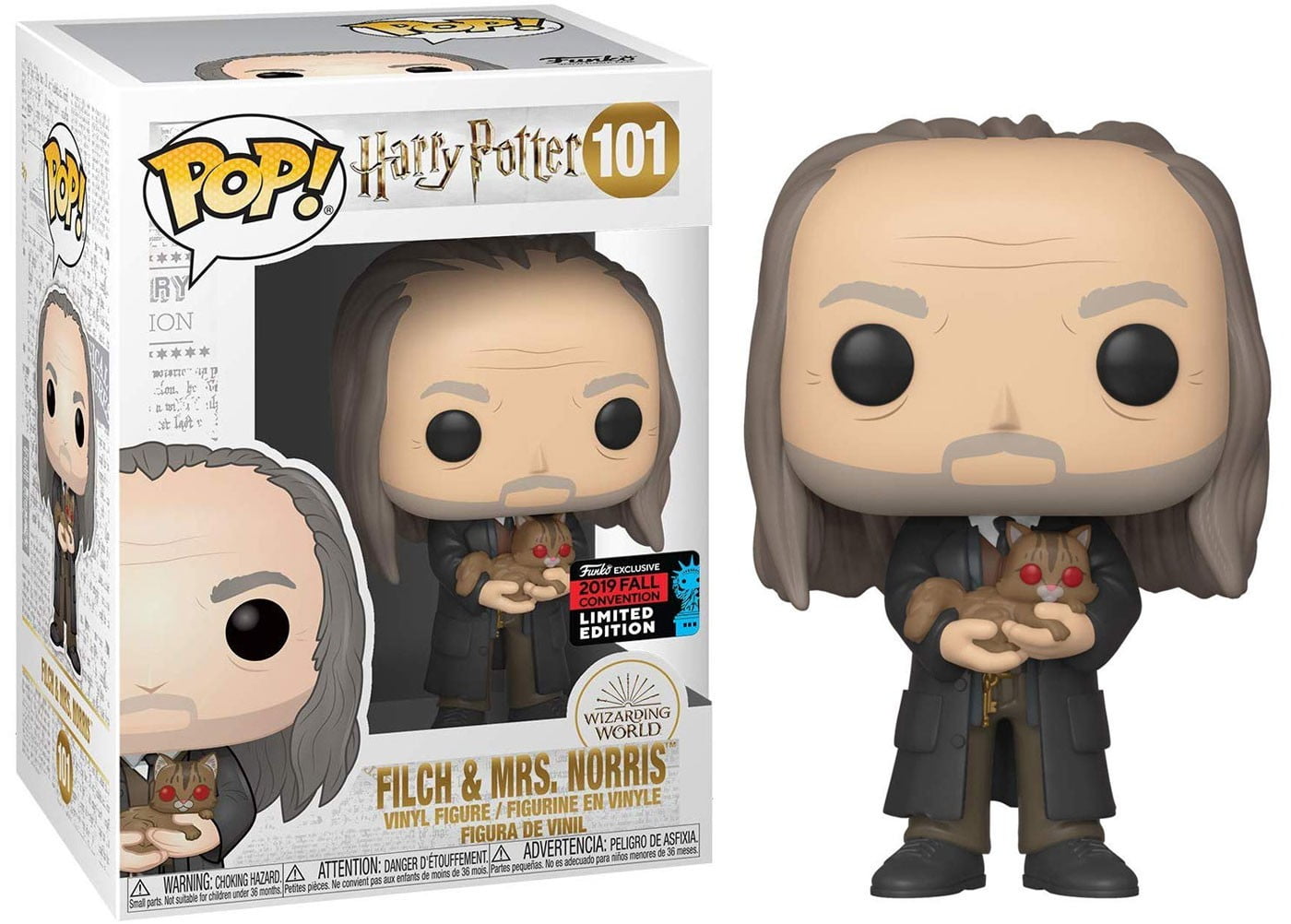 Harry Potter Funko POP! Movies Filch & Mrs. Norris Vinyl Figure ...