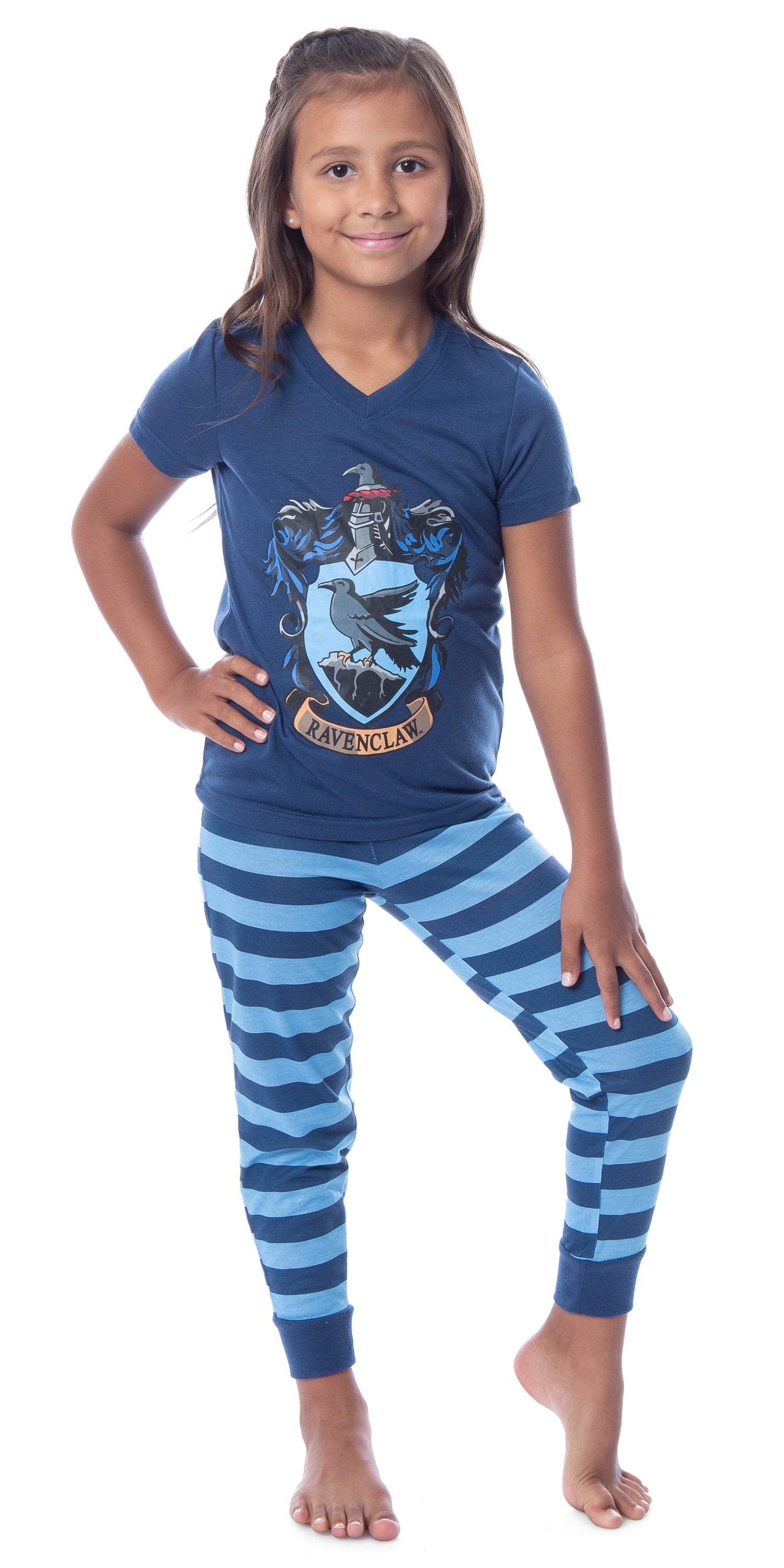Harry Potter Girls' Hogwarts House Crest Short-Sleeve Jogger Pajama Set ...
