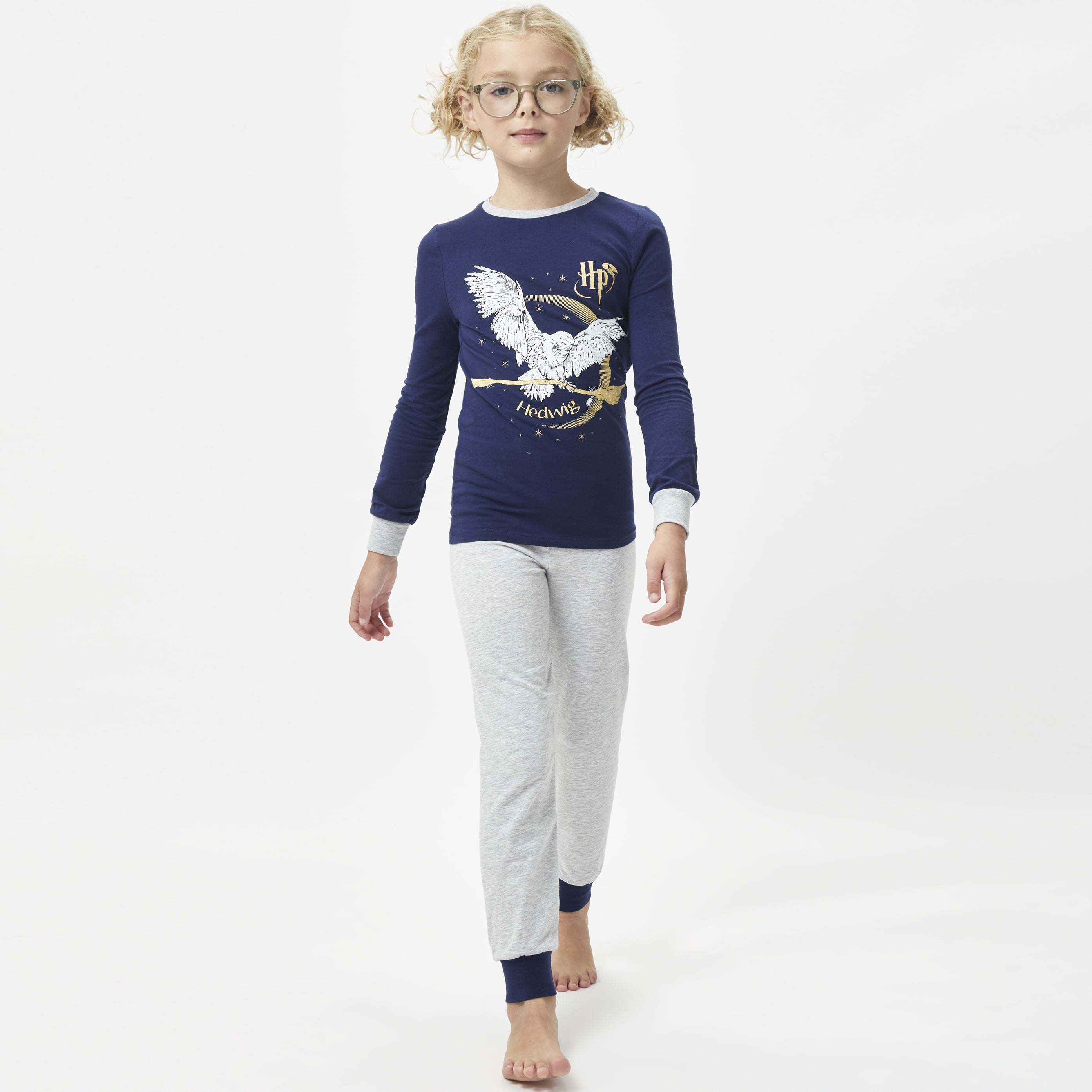 Harry Potter Kids Pajama Set - Girls Long Sleeve Hedwig Pajamas Sizes 6 ...