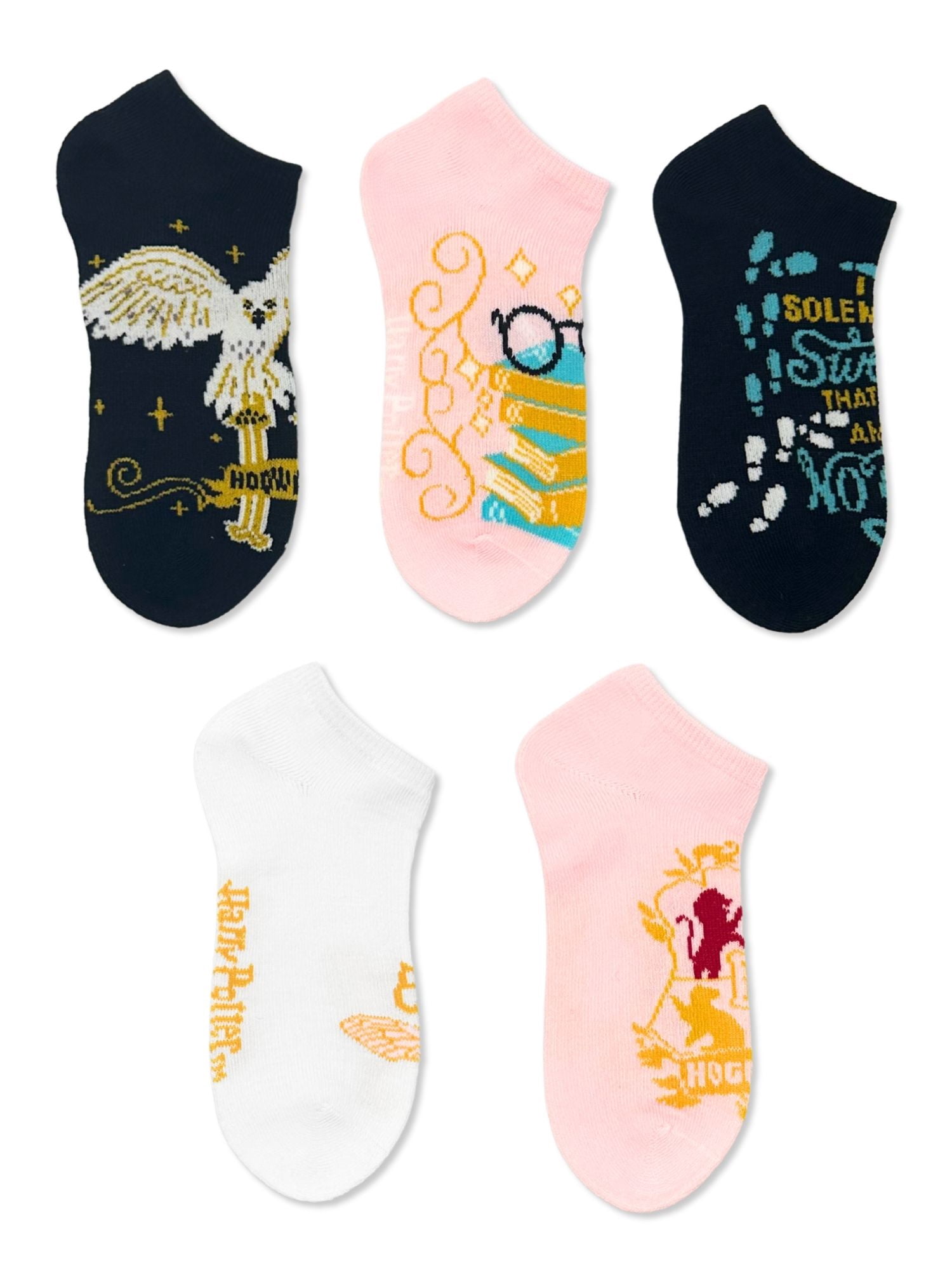 Harry Potter Girls No-Show Socks, 5-Pack, Sizes S/M-M/L - Walmart.com