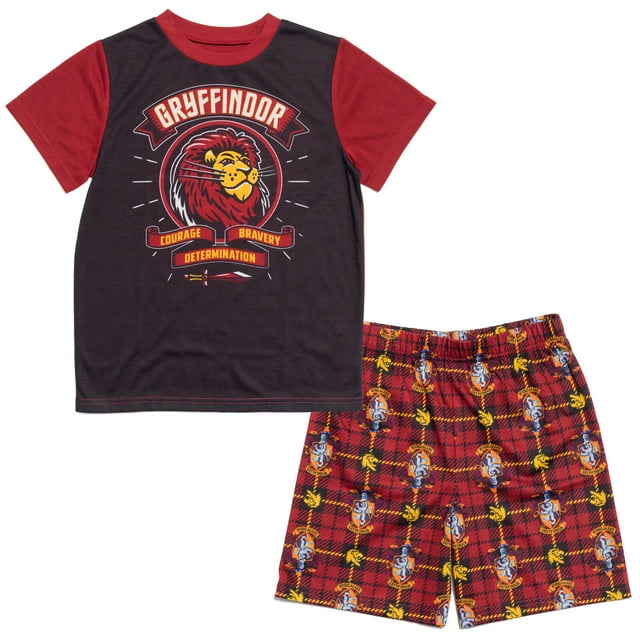 Harry Potter Gryffindor Boys Pajama Shirt and Shorts, Kids Sleepwear ...