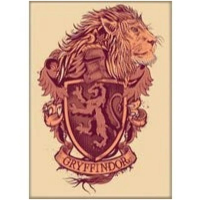 Harry Potter Gryffindor Crest Art 3.5 x2.5 Magnet - Walmart.com