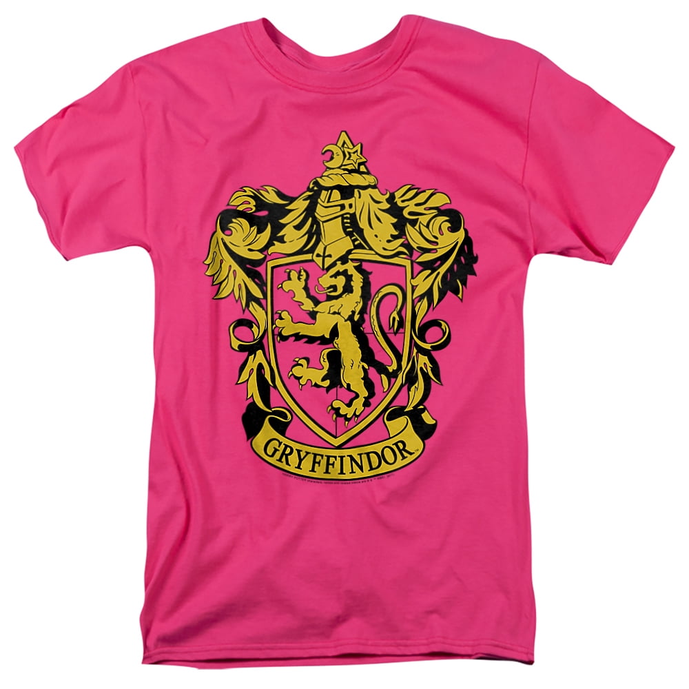 Harry Potter Gryffindor Crest Unisex Adult T Shirt, Hot Pink, Large ...