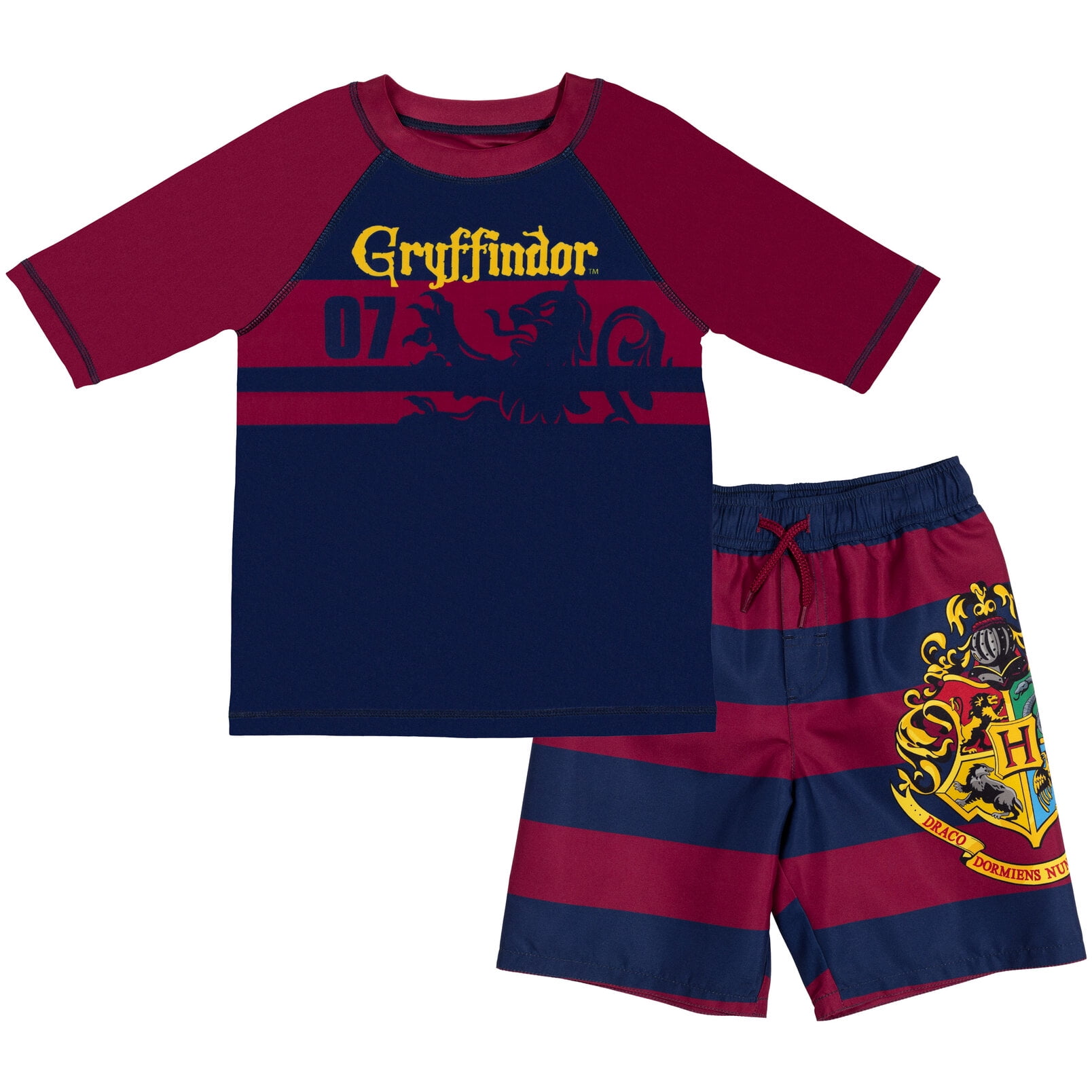 Harry Potter Kid's Gryffindor Bathing Suit Set: Pullover Swim Rash ...