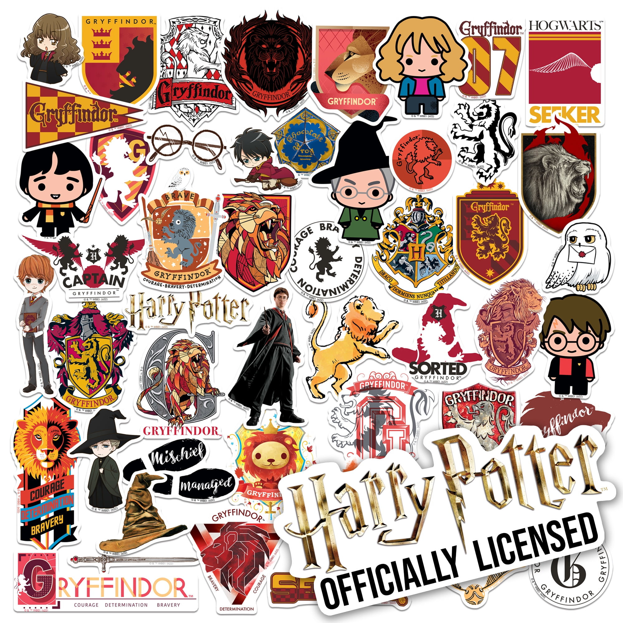 Harry Potter Gryffindor Theme Sticker Pack Die Cut Vinyl Large Deluxe ...