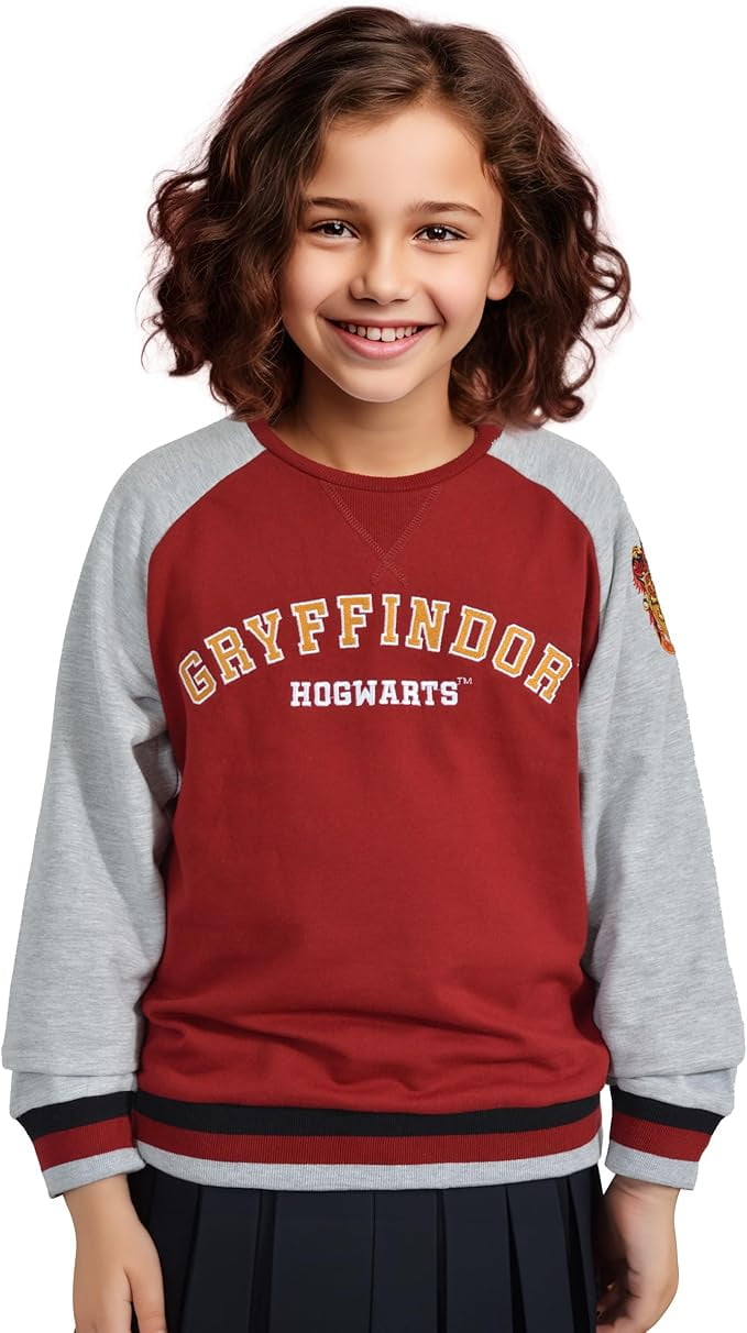 Harry Potter Gryffindor Varsity Sweatshirt – Long Sleeve Raglan ...