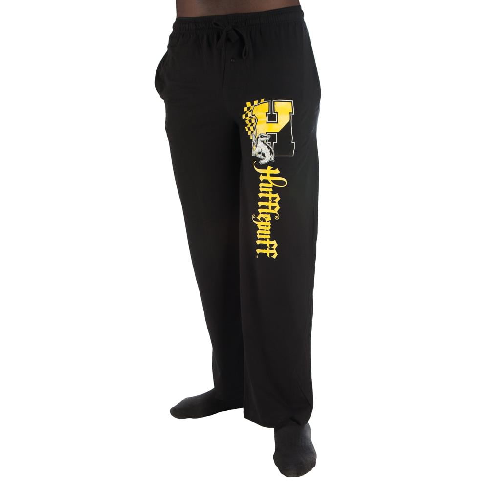 Harry Potter H Hufflepuff Logo Print Men's Sleep Pajama Pants Medium ...
