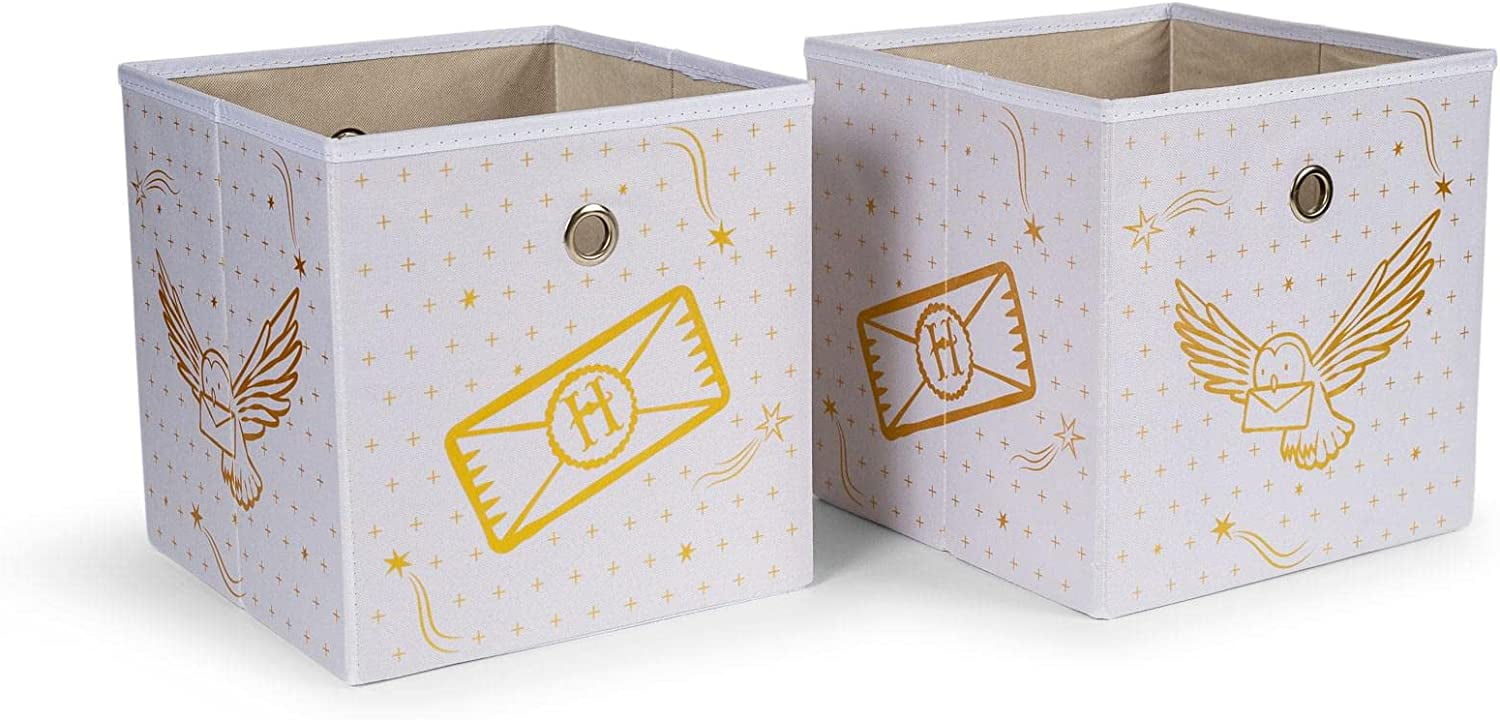 Harry Potter Hedwig 11-Inch Storage Bin Cube Organizers, Set of 2 ...