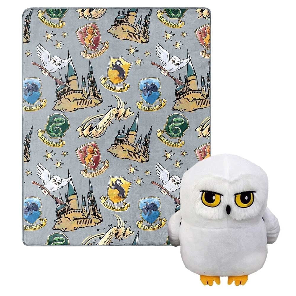 Harry Potter Hedwig Magic Hogwarts Silk Touch Throw Blanket with Plush ...