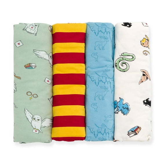 Harry Potter Hedwig Owl Newborn Baby Boys 4 Pack Swaddles Green ...
