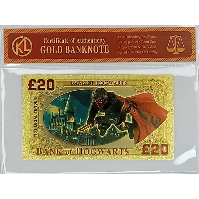 Harry Potter Hogwarts 24k Gold Foil Bank Note - Walmart.com