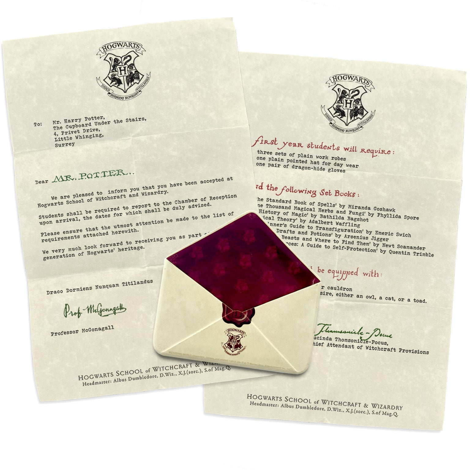 Harry Potter (Hogwarts Acceptance Letter) Hogwarts Envelope Resin ...