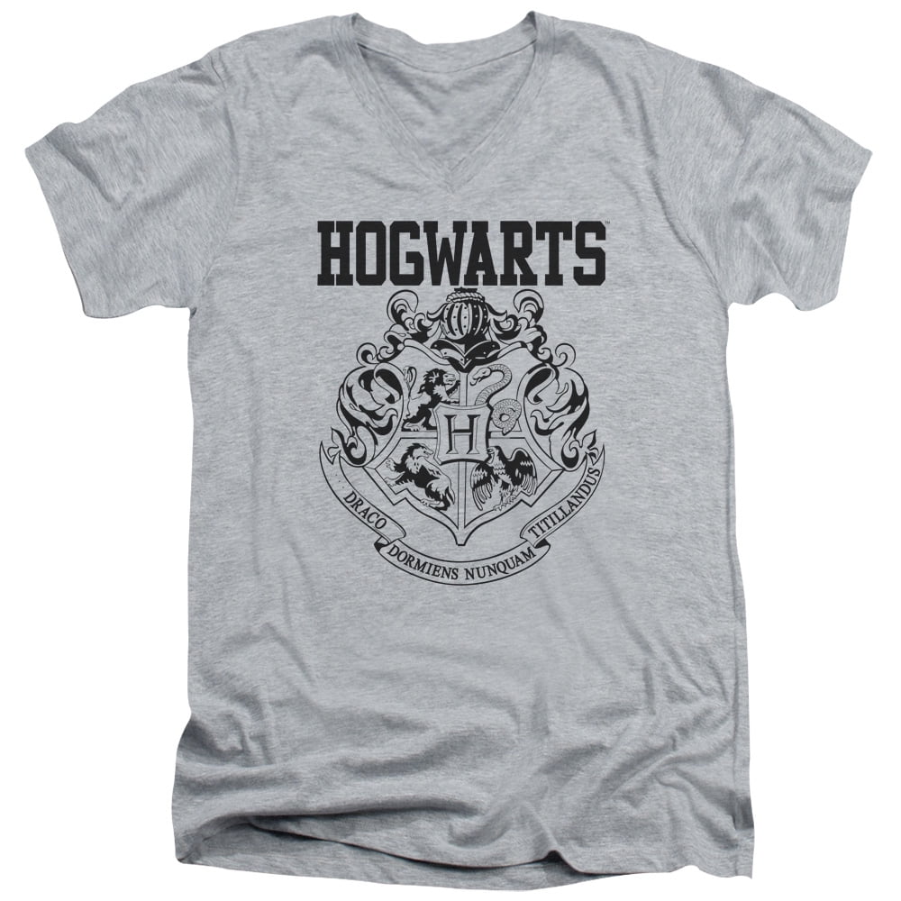 Harry Potter - Hogwarts Athletic - Slim Fit V Neck Shirt - Large ...