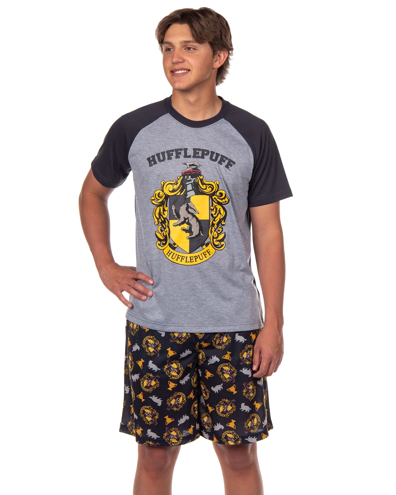 Harry Potter Hogwarts Castle Men's House Crest 2 Piece Raglan Pajama ...