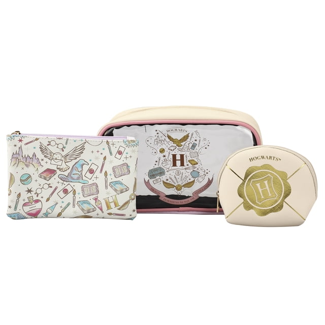 Harry Potter Hogwarts Crest Makeup Travel Toiletry Bag Set, 3 Pieces ...