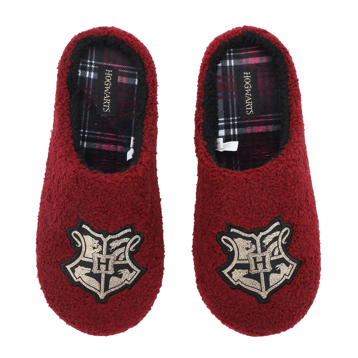 Bioworld Harry Potter Hogwarts Crest Slippers, Adult Red Plush, Faux ...