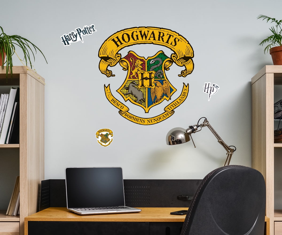 Harry Potter Hogwarts Crest Movable Vinyl DIY Wall Art Stickers Set ...