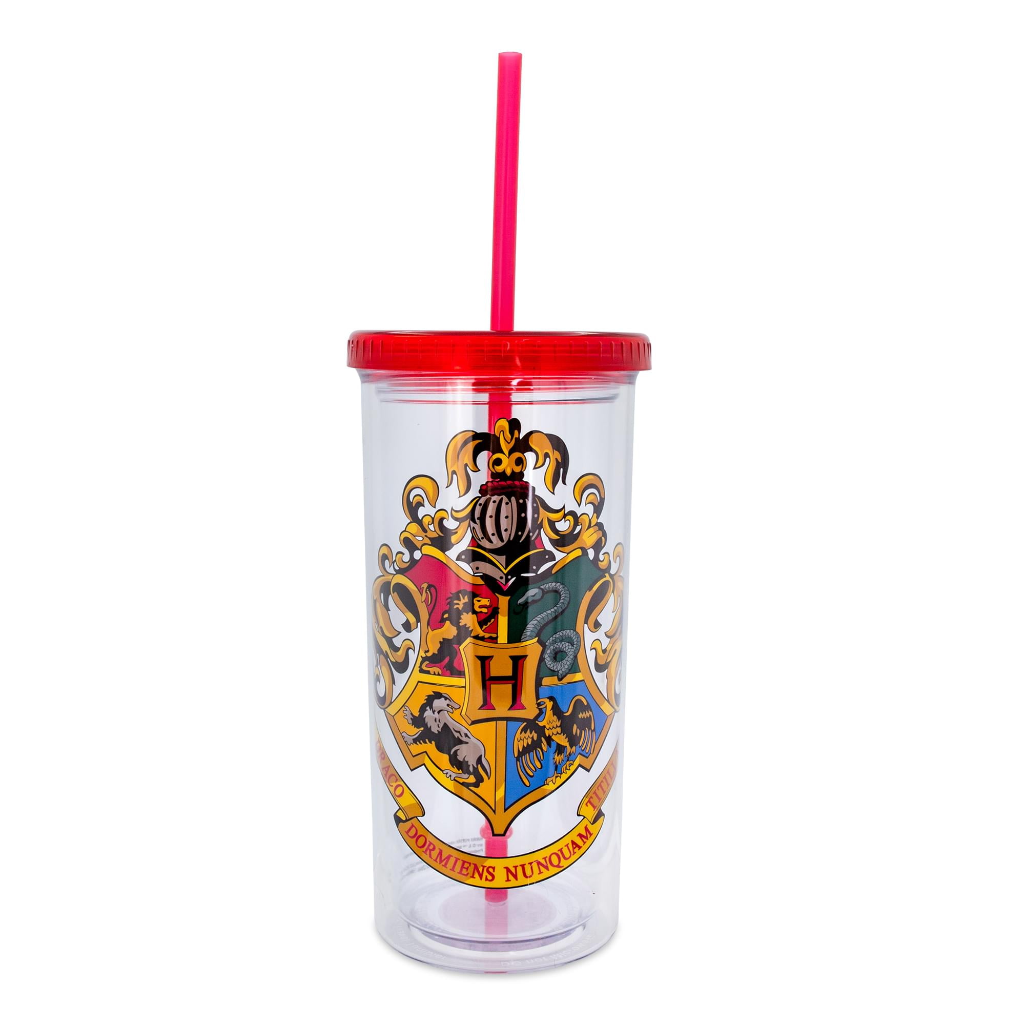 Harry Potter Hogwarts Crest Plastic Carnival Cup With Lid and Straw ...