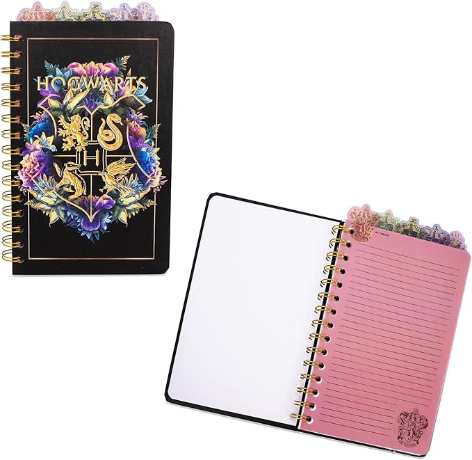 Harry Potter Hogwarts Crests 5-Tab Spiral Notebook | 75-Page Bound ...