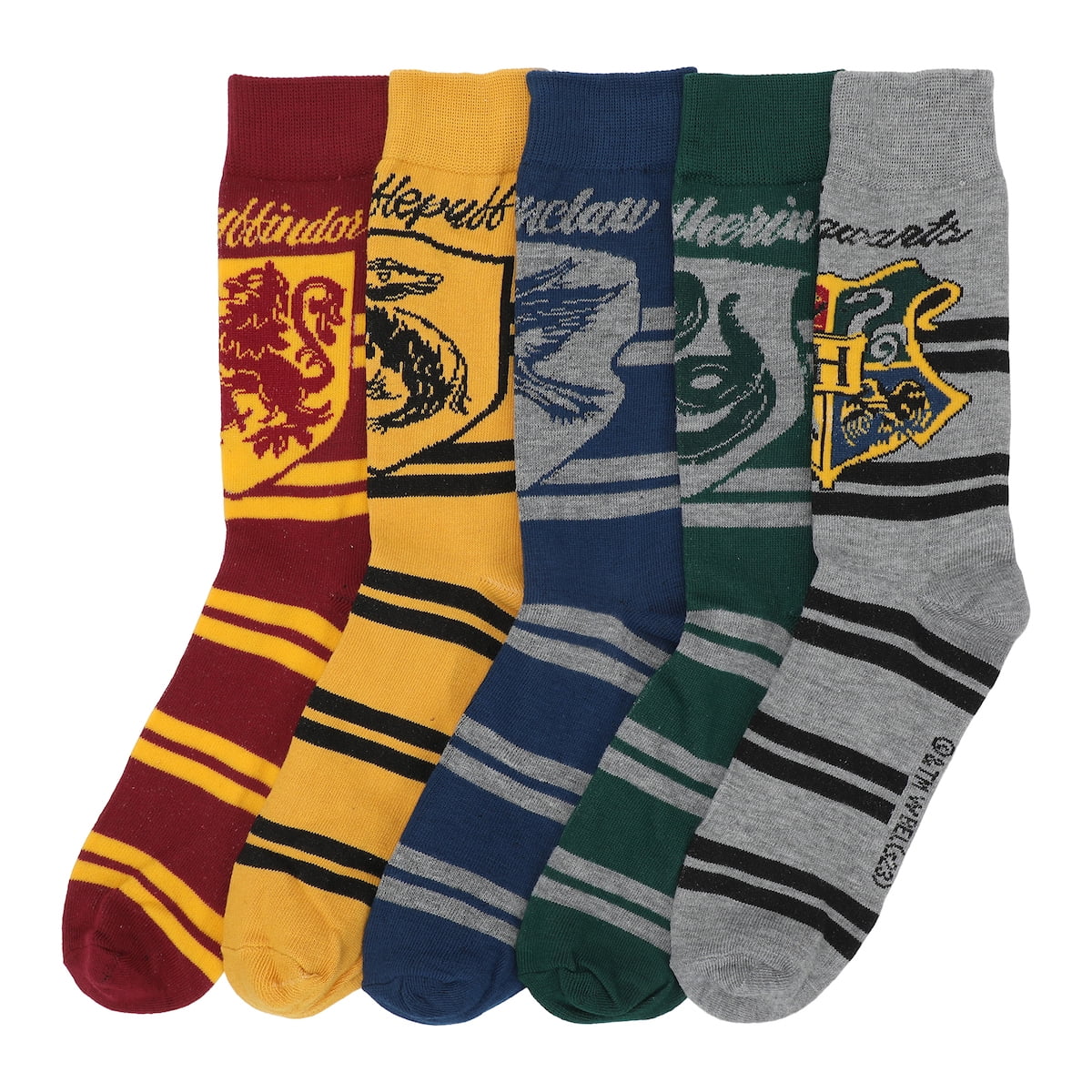 Harry Potter Hogwarts House Crests on Varsity Stripes Men's Casual Crew ...