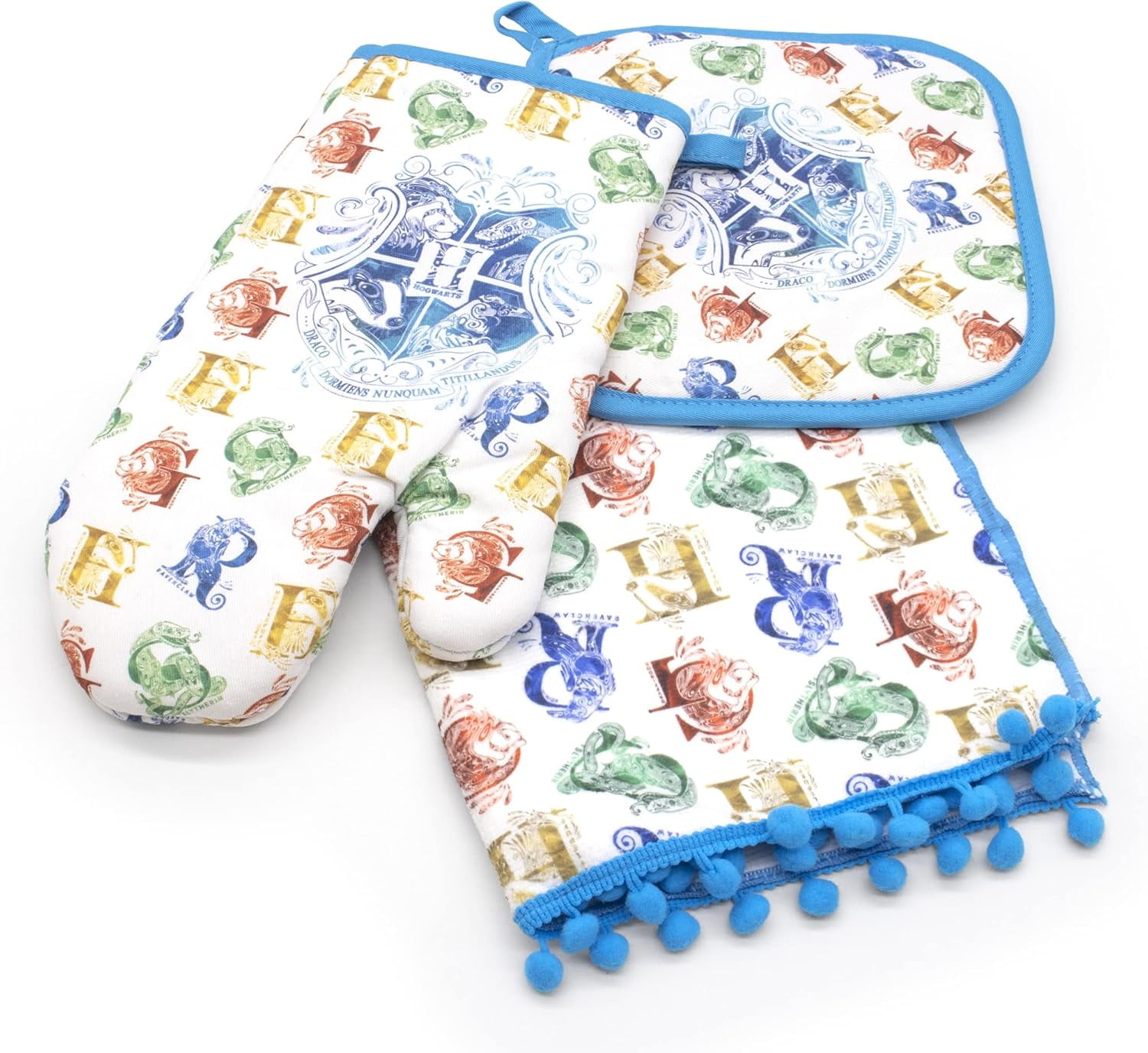 Harry Potter Hogwarts Houses Kitchen Set: 3 Pc Collection- Towel, Mitt ...