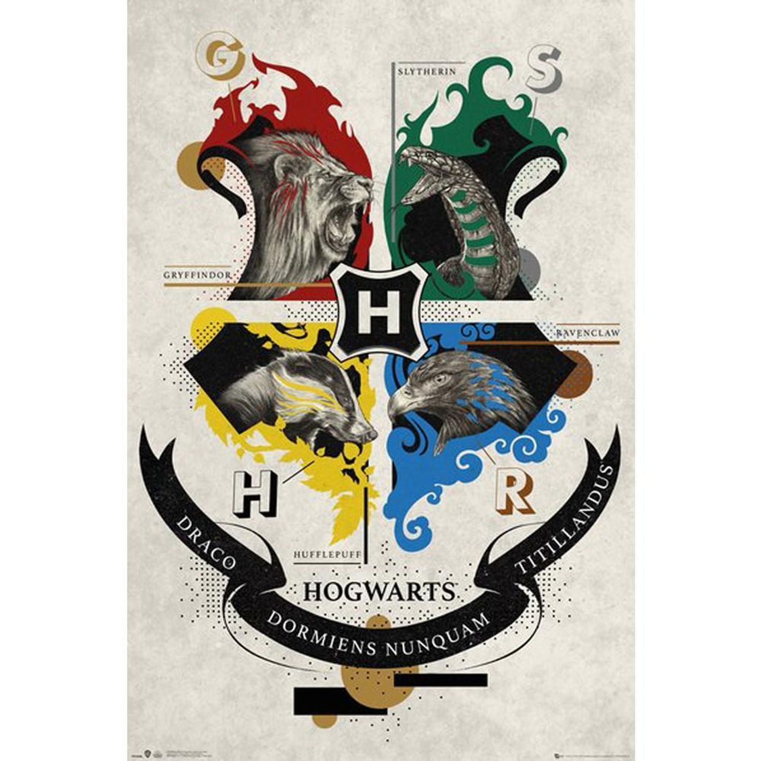 Harry Potter Hogwarts Houses Poster - Walmart.com