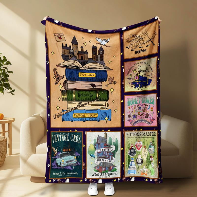 Harry Potter Hogwarts Magic Blanket, Soft Skin-Friendly Material ...